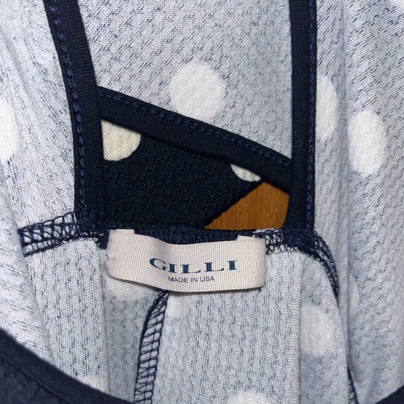 Gilli | Dresses | Gilli X Navy Blue Polka Dot Dress With Cut Outs In ...
